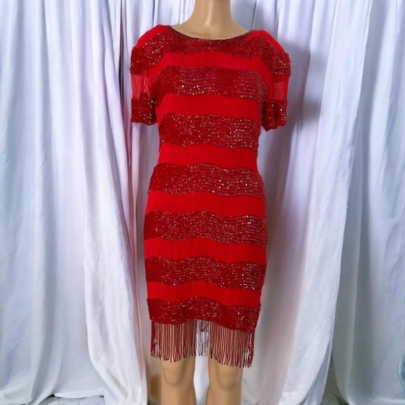 Vintage | Dresses | Vintage Red Fringe Dress | Poshmark
